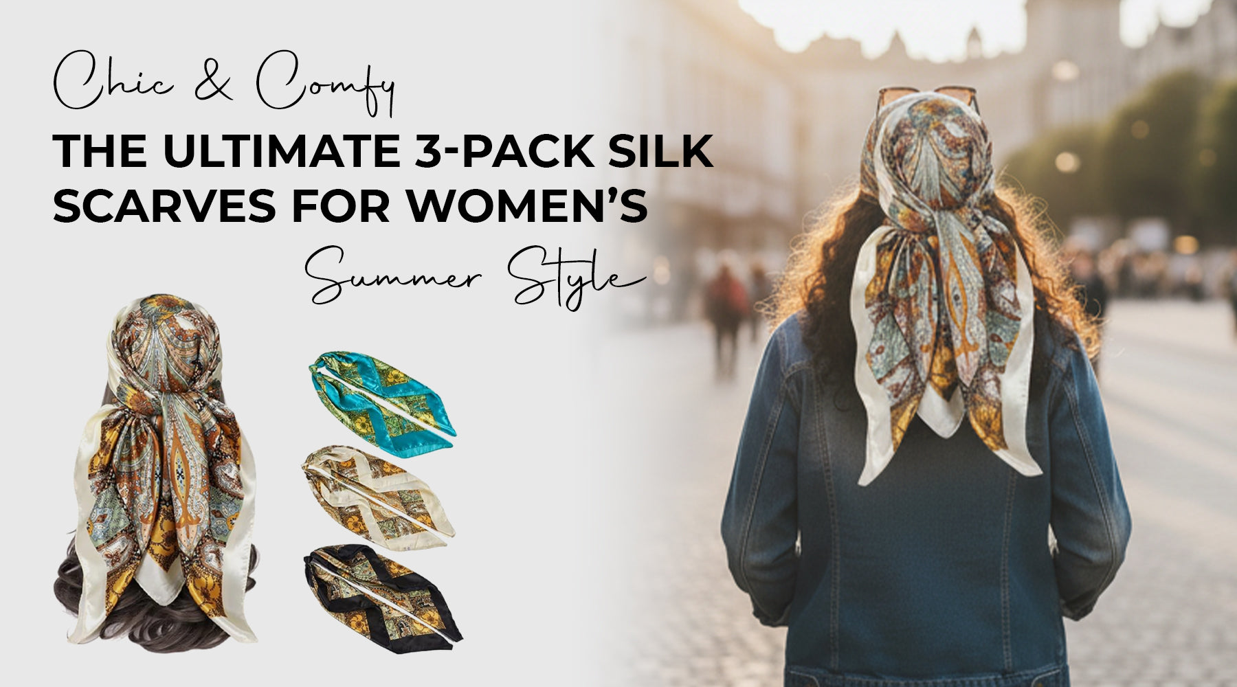 Chic & Comfy: The Ultimate 3-Pack Silk Scarves for Women’s Summer Styl ...